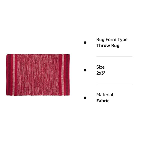 DII Variegated Recycled Yarn Modern Edge Stripe, 2x3', Red