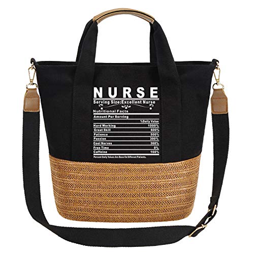 So'each Women's Handbag Excellent Nurse Tote Graphic Crossbody Shoulder Bag Black