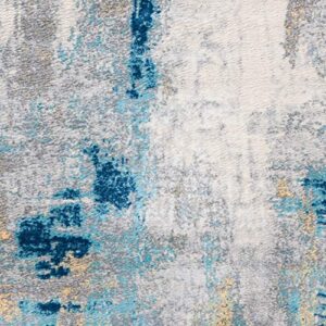 SAFAVIEH Jasper Collection 2' x 4' Grey / Gold JSP101A Modern Abstract Non-Shedding Living Room Bedroom Accent Rug