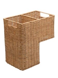 kouboo wicker step basket, natural