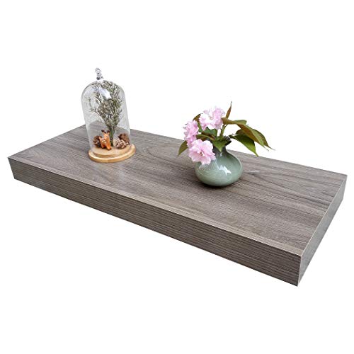 Homewell Wood Floating Shelves for Home Decoration, 24"x9.25"x2", Grey