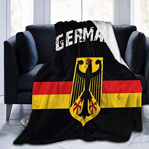 LuckyLou German Flag Eagle Flannel Fleece Blanket Ultra Soft Cozy Warm Throw Lightweight Blanket Microfleece Blanket for Home（3 Sizes）