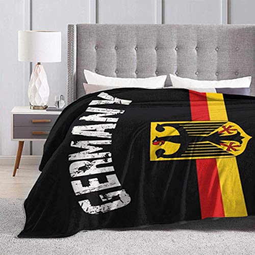 LuckyLou German Flag Eagle Flannel Fleece Blanket Ultra Soft Cozy Warm Throw Lightweight Blanket Microfleece Blanket for Home（3 Sizes）