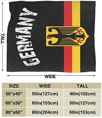 LuckyLou German Flag Eagle Flannel Fleece Blanket Ultra Soft Cozy Warm Throw Lightweight Blanket Microfleece Blanket for Home（3 Sizes）