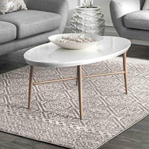 nuloom floral jeanette area rug, 6′ 7″ x 9′, grey