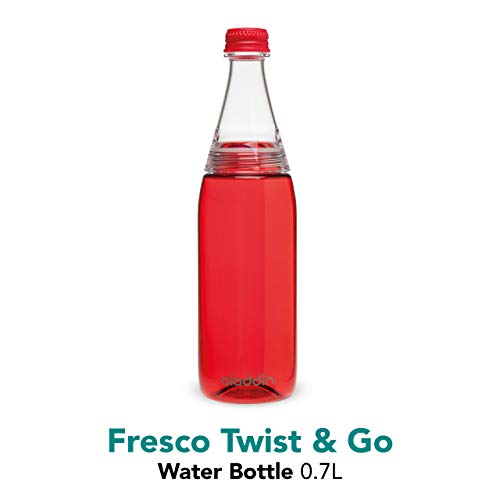 Aladdin Fresco Twist and Go Two Way Lid Water Bottle, Red, 0.7 Litre