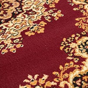 United Weavers of America, Dallas Collection, Area Rug, Indoor, Polypropylene, Jute Backing, Stain Resistant, Traditional, Burgundy, Floral Print, Rectangular, 5'3" x 7'2"