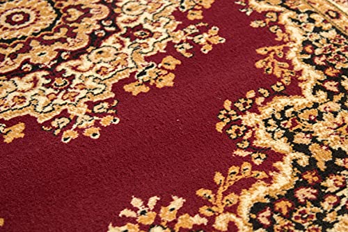 United Weavers of America, Dallas Collection, Area Rug, Indoor, Polypropylene, Jute Backing, Stain Resistant, Traditional, Burgundy, Floral Print, Rectangular, 5'3" x 7'2"