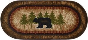 cozy cabin cc5276 birch bear non skid rug 20″x44″ wedge brown