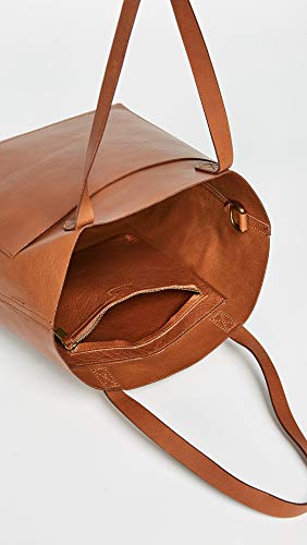 Madewell Women's Medium Transport Tote, English Saddle, Tan, Brown, One Size