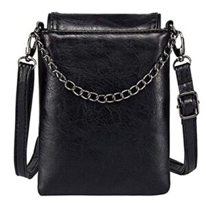 WITERY Small Crossbody Cell Phone Purse Gothic Leather Bag Shoulder Travel Purse