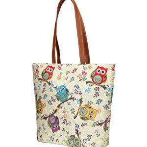 Signare Tapestry Shoulder Bag Tote Bag for Women with Owl Design (SHOU-OWL)