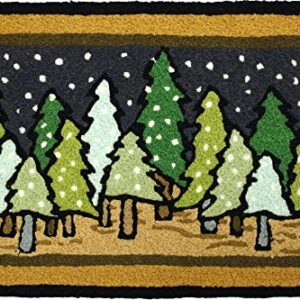 Winter Pine Trees Serenity Jellybean Area Rug