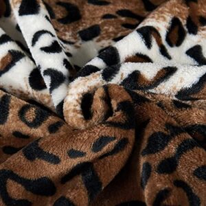 Home Soft Things Light Weight Animal Safari Style ST Leopard Printed Flannel Fleece Blanket (Queen)