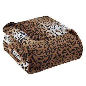 Home Soft Things Light Weight Animal Safari Style ST Leopard Printed Flannel Fleece Blanket (Queen)