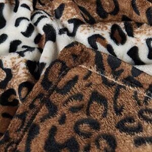 Home Soft Things Light Weight Animal Safari Style ST Leopard Printed Flannel Fleece Blanket (Queen)