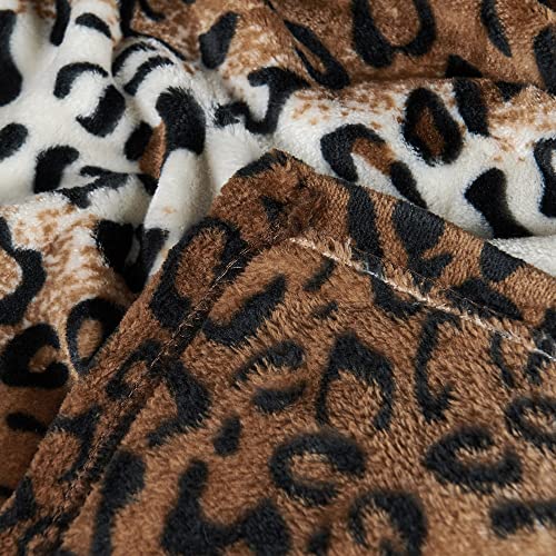 Home Soft Things Light Weight Animal Safari Style ST Leopard Printed Flannel Fleece Blanket (Queen)