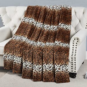 Home Soft Things Light Weight Animal Safari Style ST Leopard Printed Flannel Fleece Blanket (Queen)