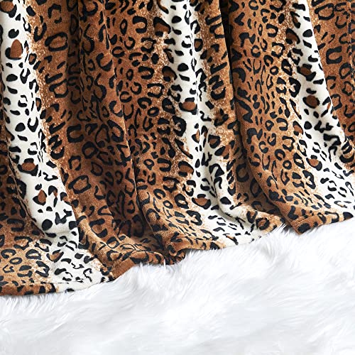 Home Soft Things Light Weight Animal Safari Style ST Leopard Printed Flannel Fleece Blanket (Queen)