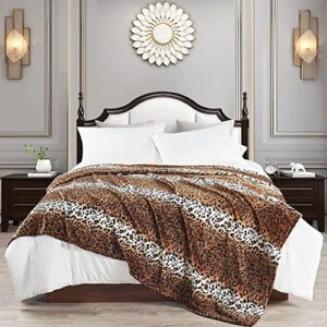 Home Soft Things Light Weight Animal Safari Style ST Leopard Printed Flannel Fleece Blanket (Queen)