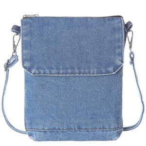 aocina small denim purse blue jean purse denim crossbody bags for women small purse for teenager girls(c-light blue)