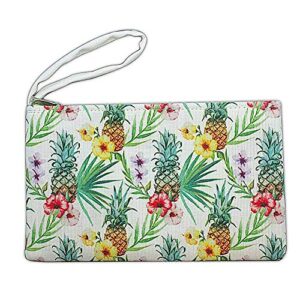 tropical clutch bag pineapple hibiscus