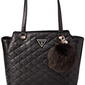 GUESS Women's Astrid Quilted Logo Tote Bag Handbag - Black