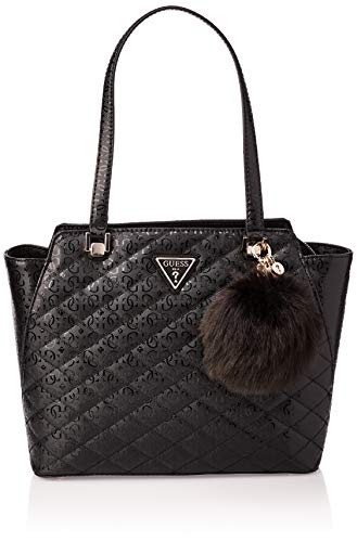 GUESS Women's Astrid Quilted Logo Tote Bag Handbag - Black