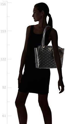 GUESS Women's Astrid Quilted Logo Tote Bag Handbag - Black