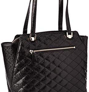 GUESS Women's Astrid Quilted Logo Tote Bag Handbag - Black