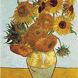 Vase with Twelve Sunflowers By Vincent Van Gogh. Art Poster Print (16x20)