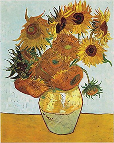 Vase with Twelve Sunflowers By Vincent Van Gogh. Art Poster Print (16x20)