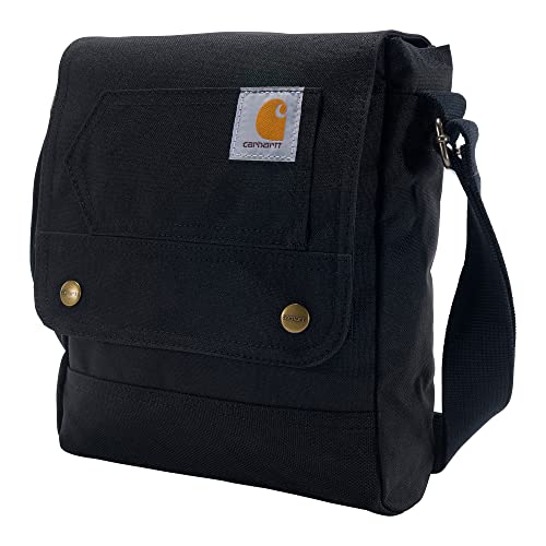 Carhartt, Durable, Adjustable Crossbody Bag with Flap Over Snap Closure, Black