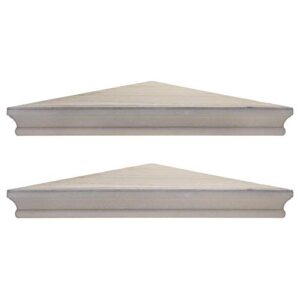 american art decor rustic wood floating corner shelves – grey – set of 2