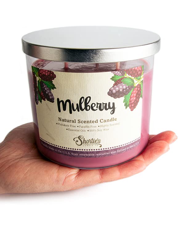 Mulberry Natural 3 Wick Candle, Essential Fragrance Oils, 100% Soy, Phthalate & Paraben Free, Clean Burning, 14.5 Oz.