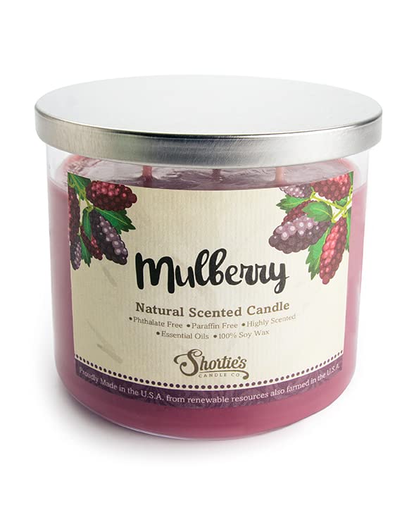 Mulberry Natural 3 Wick Candle, Essential Fragrance Oils, 100% Soy, Phthalate & Paraben Free, Clean Burning, 14.5 Oz.