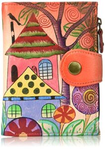 anna by anuschka women’s hand painted genuine leather ladies wallet – village of dreams