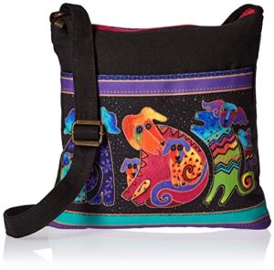 laurel burch 87932 artistic totes crossbody 10″x10″, dogs & doggies