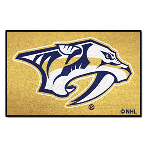 FANMATS 15572 Nashville Predators Starter Mat Accent Rug - 19in. x 30in. | Sports Fan Home Decor Rug and Tailgating Mat - Yellow