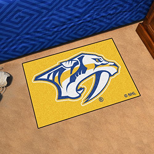 FANMATS 15572 Nashville Predators Starter Mat Accent Rug - 19in. x 30in. | Sports Fan Home Decor Rug and Tailgating Mat - Yellow