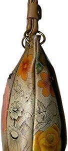 Anna by Anuschka Medium Slim Shoulder Bag, Floral Paradise Tan