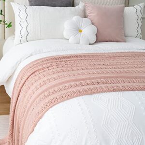 BATTILO HOME Dusty Pink Throw Blanket for Couch, Decorative Accent Soft Blush Throw Blankets for Bed Sofa Chair, 50"x80"