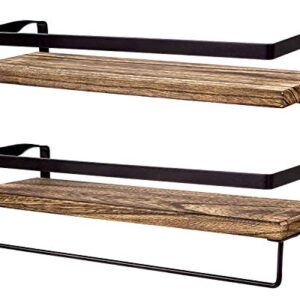 951 PRODUCTS Floating Shelves Wall Mounted Storage Shelves for Kitchen, Bathroom, Set of 2 Carbonized Black