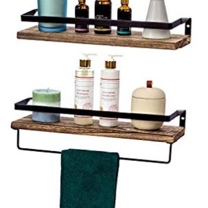 951 PRODUCTS Floating Shelves Wall Mounted Storage Shelves for Kitchen, Bathroom, Set of 2 Carbonized Black