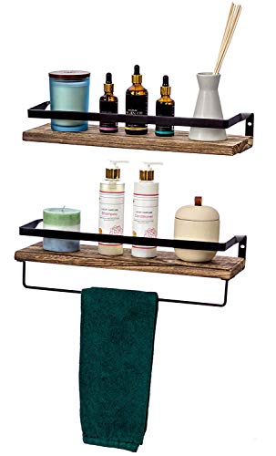 951 PRODUCTS Floating Shelves Wall Mounted Storage Shelves for Kitchen, Bathroom, Set of 2 Carbonized Black