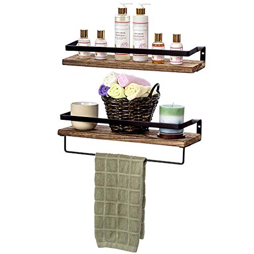 951 PRODUCTS Floating Shelves Wall Mounted Storage Shelves for Kitchen, Bathroom, Set of 2 Carbonized Black