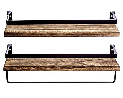 951 PRODUCTS Floating Shelves Wall Mounted Storage Shelves for Kitchen, Bathroom, Set of 2 Carbonized Black