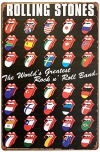 erlood rolling stones tin sign wall retro metal bar pub poster metal 12 x 8