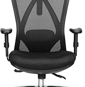 Duramont Ergonomic Office Chair - Adjustable Desk Chair with Lumbar Support and Rollerblade Wheels - High Back Chairs with Breathable Mesh - Thick Seat Cushion, Head, and Arm Rests - Reclines