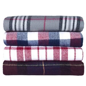 Lavish Home Blue/Red Cashmere-Like Blanket Throw Plaid, 50" x 60"